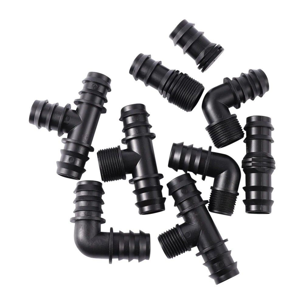 2Pcs Barbed DN25 Pipe connector 1/2" 3/4" Male Thread Port Tee Elbow ...