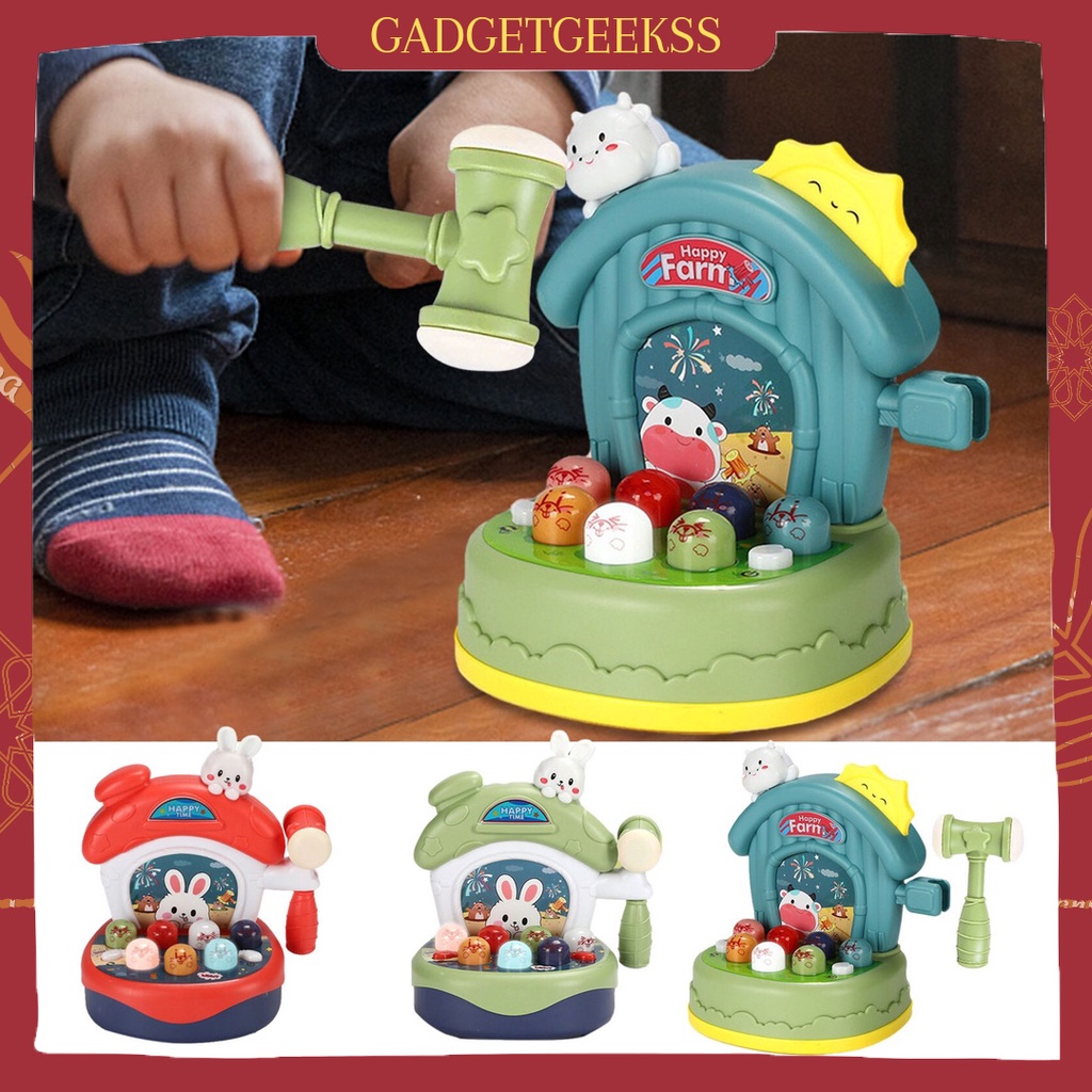 Complete Mouse Beating Toy Mini Piano Music / Whack A Mole With Farm ...