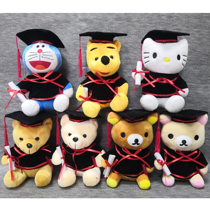 16cm Graduation Convo Doraemon Pooh Hello Kitty Teddy Bear Rilakuma ...