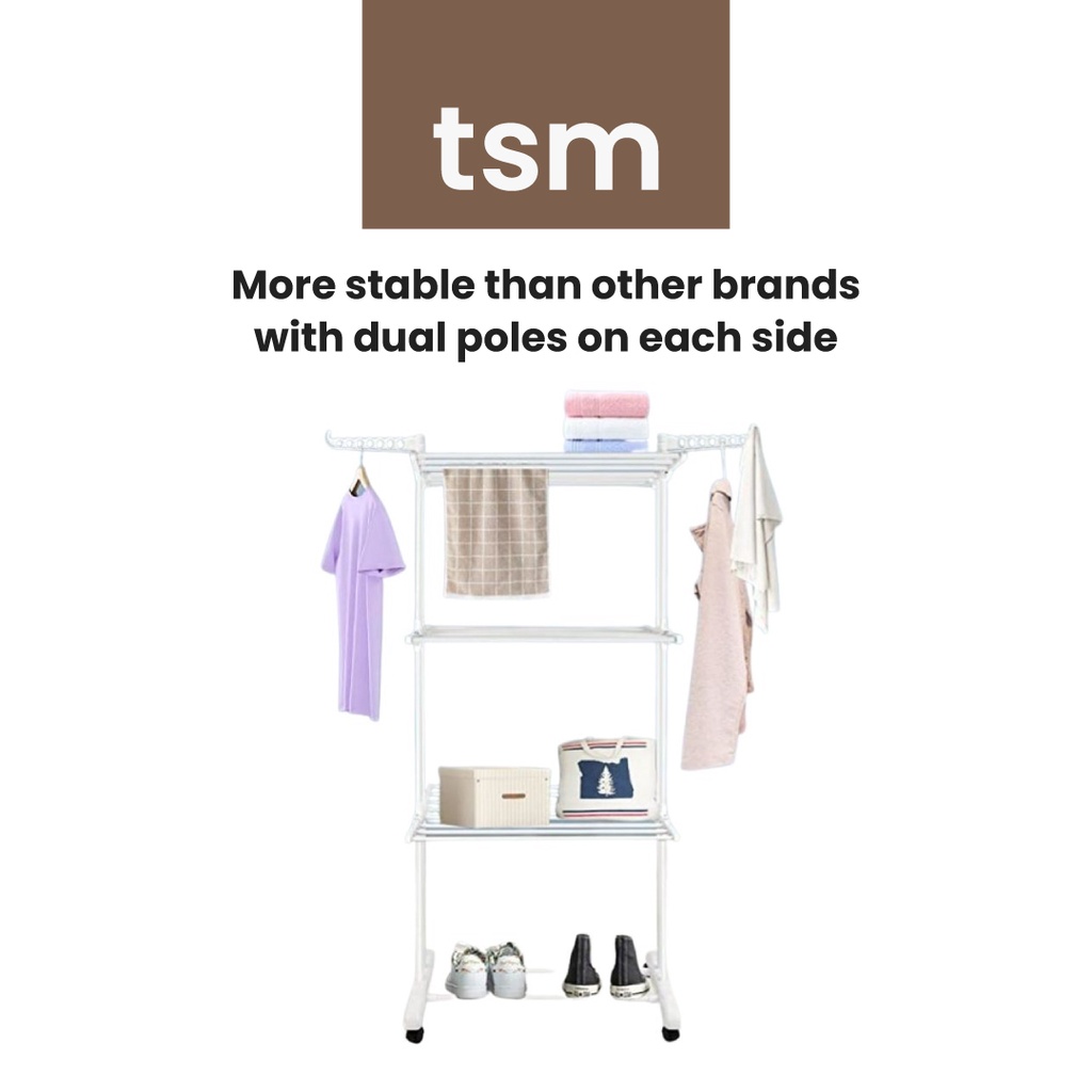 TSM Korean Clothes Drying Rack | Clothes Rack | Shopee Singapore
