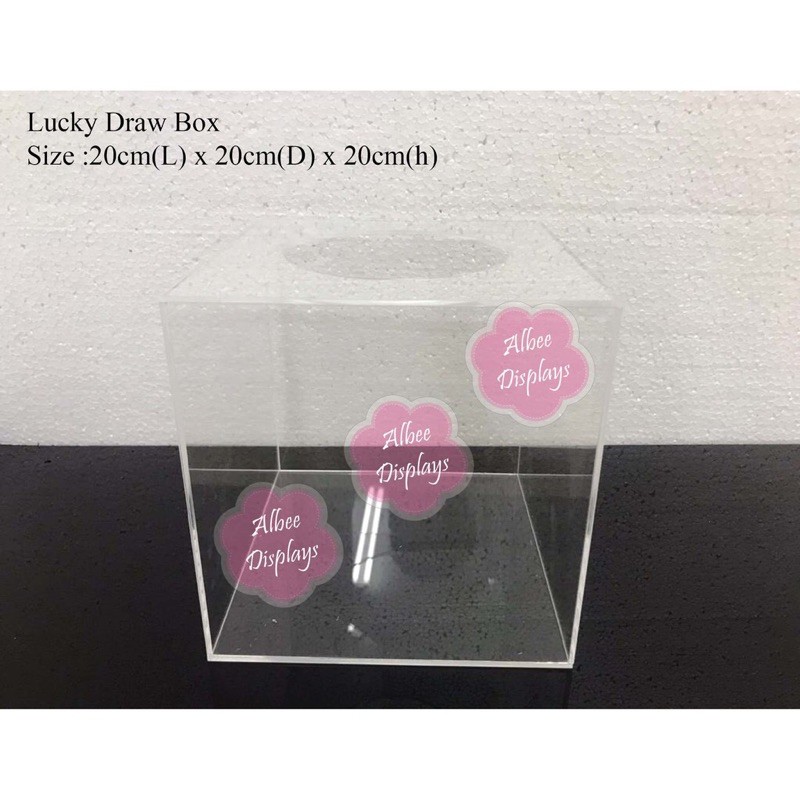 Lucky Draw Box 20cm x 20cm x 20cm(Black & white color ) | Shopee Singapore