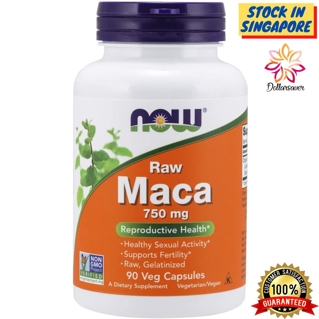 Raw Maca Root 750mg Now Foods Supplement for Sexual Health 90 Veg ...