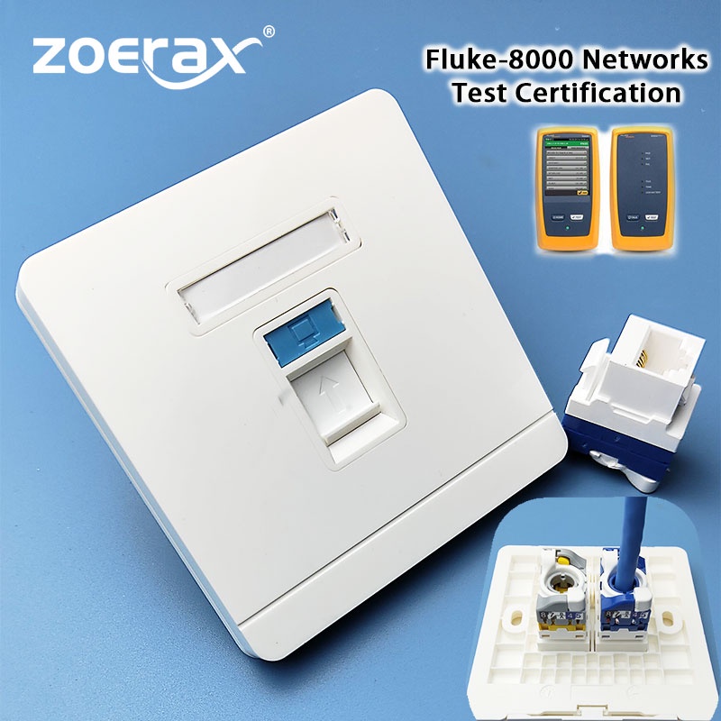 Ethernet Faceplate Single 1 Port Double 2 Way Rj45 Socket Wall Plate For Ethernet Cable