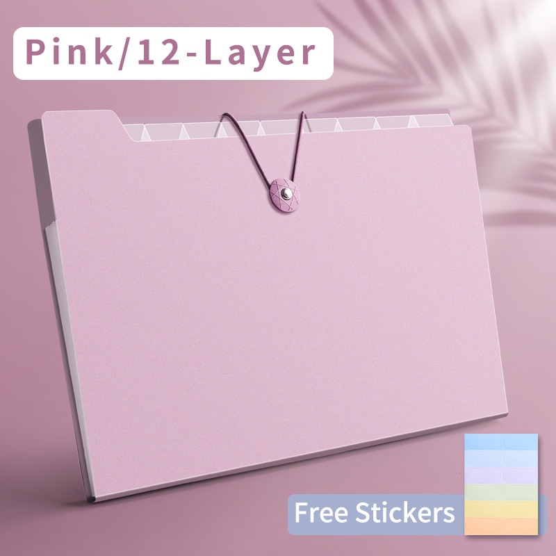A4 Multi-layer File Folder, Free Stickers Organizer Bag Plastic Large ...