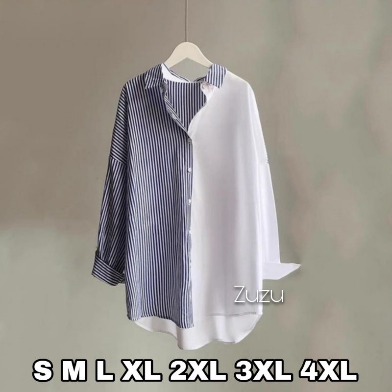 KEMEJA Zuzu Shirt Big Size Shirt Women Jumbo Over Size Size S M L XL 2XL 3XL 4XL XXL XXXL XXXXL ...