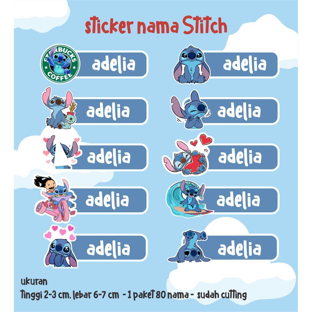 Stitch Name Sticker | Shopee Singapore