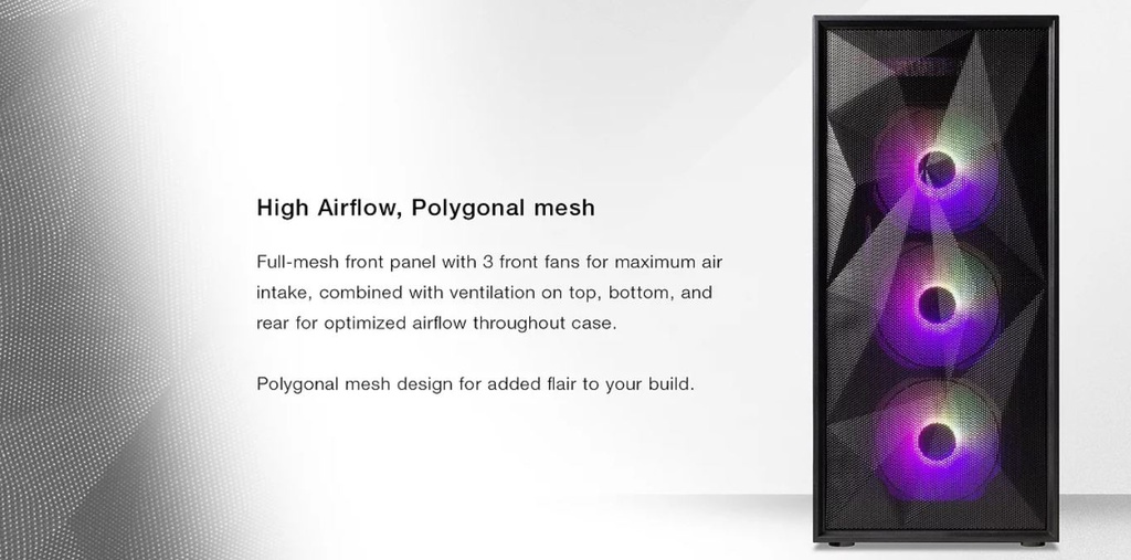 Tecware Forge S Omni TG ARGB ATX Tower Chassis / 4x Omni P2 ARGB Fans ...