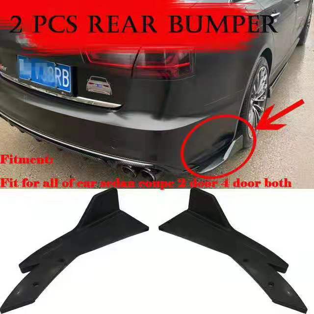 Universal Rear Bumper Lip Diffuser Winglet Wings Anti-crash Modified ...