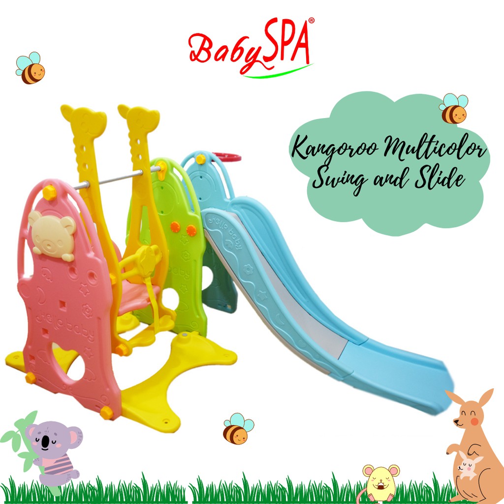 ♥♥♥ 𝐒𝐆 𝐒𝐞𝐥𝐥𝐞𝐫 BabySPA Swing and Slide Kangaroo Playground Set-Vivid ...
