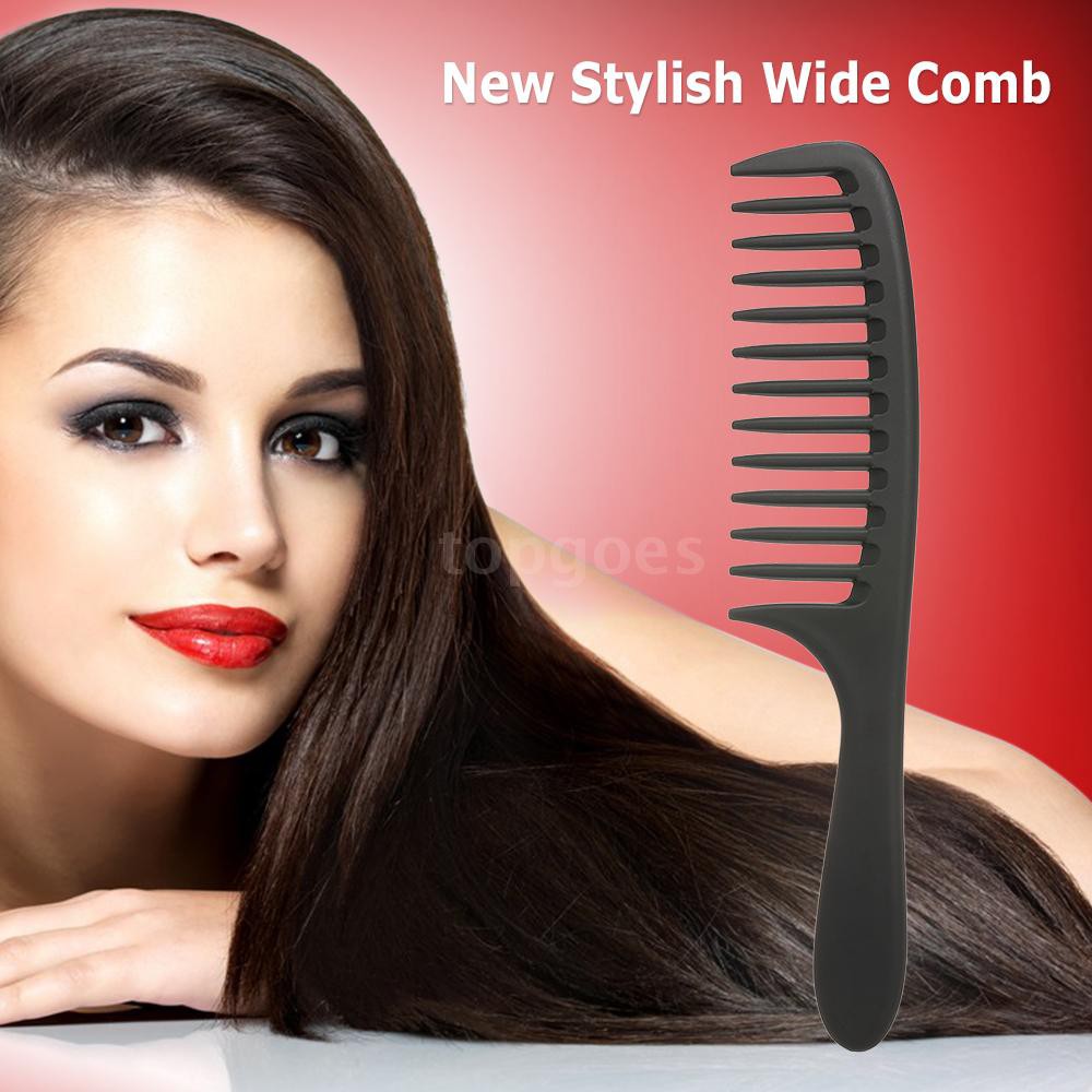 Wide Tooth Comb Detangling Hair Wide Comb Round Teeth Hair Comb Carbon ...