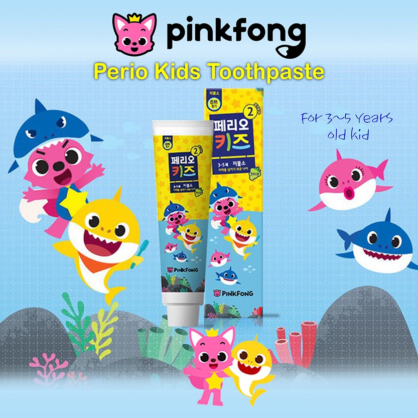 Pinkfong Perio Kids Toothpaste Pink Fong Baby Shark Paste / Made in ...