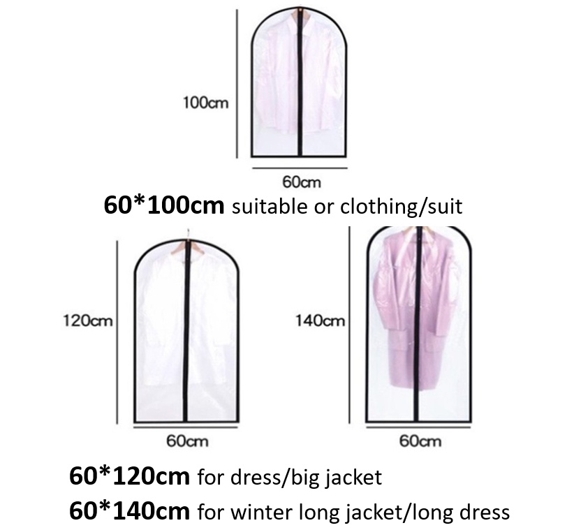 Clothes Cover Dust protector Plastic Clear Dustproof garment bag 防尘衣物套 ...