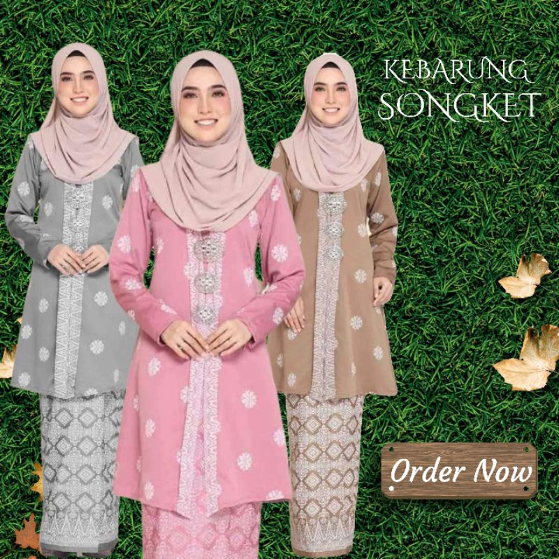 Sowing SONGKET FLOWER | Long KEBAYA | Songket KEBAYA | Shopee Singapore