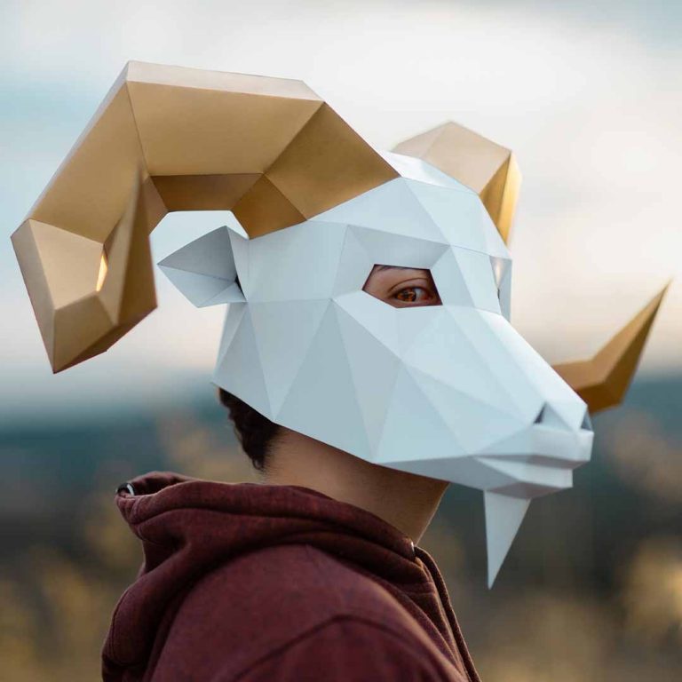RAM /GOAT MASK FOR ADULT PARTY WINTERCROFT MASKS PAPERCRAFT 3D | Shopee ...