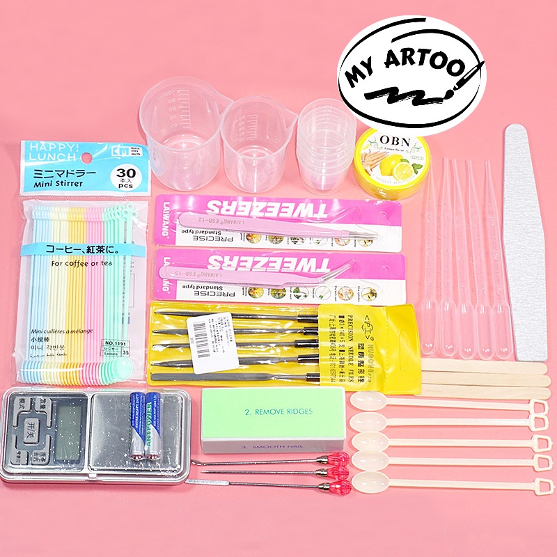 DIY Transparent Epoxy Resin Color Stirring Spoon 3ml Dropper 彩色搅拌勺 3 ...