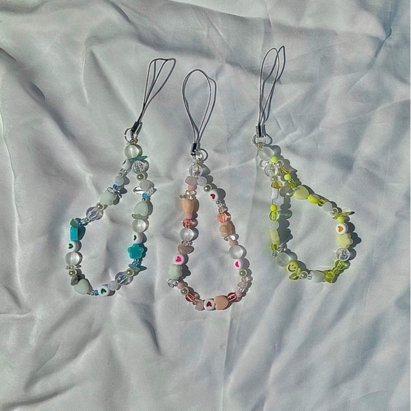 [SG SELLER] Phone Chain White Pink Green Yellow Cute Korean Aesthetic ...