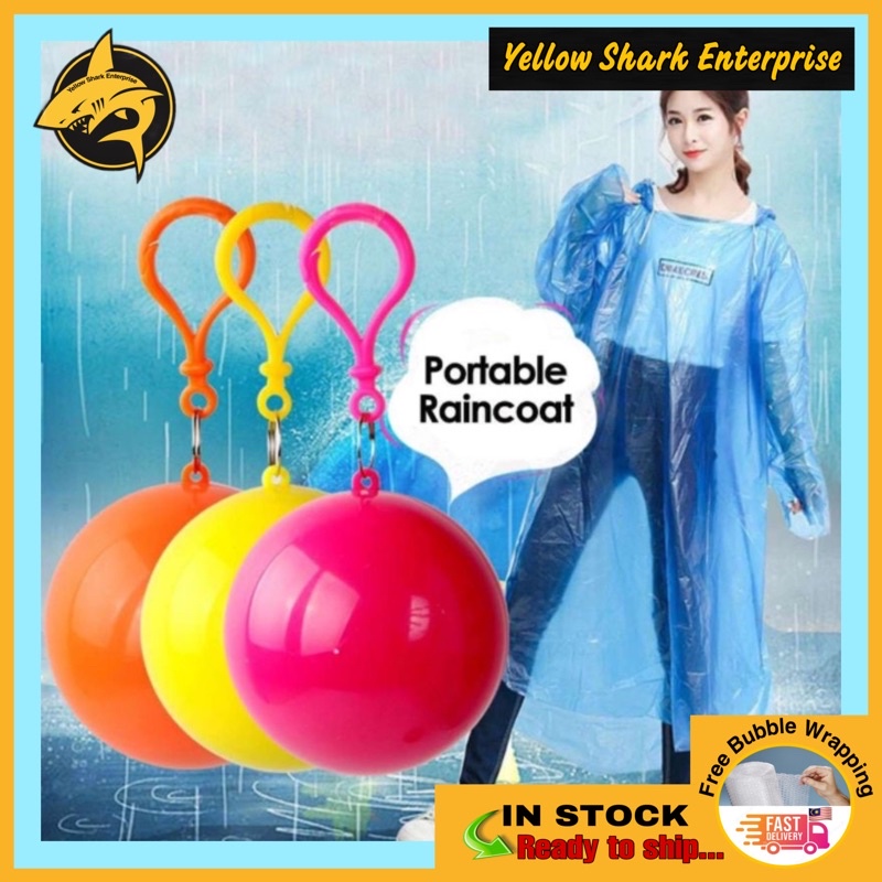 (户外便携雨衣球钥匙圈) Outdoor portable raincoat ball disposable raincoat ...