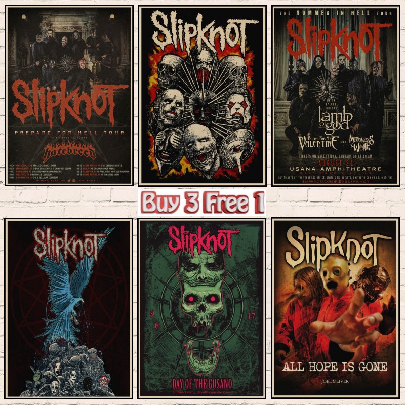 Slipknot Heavy Metal poster ROCK BAND kraft paper Posters bar poster ...