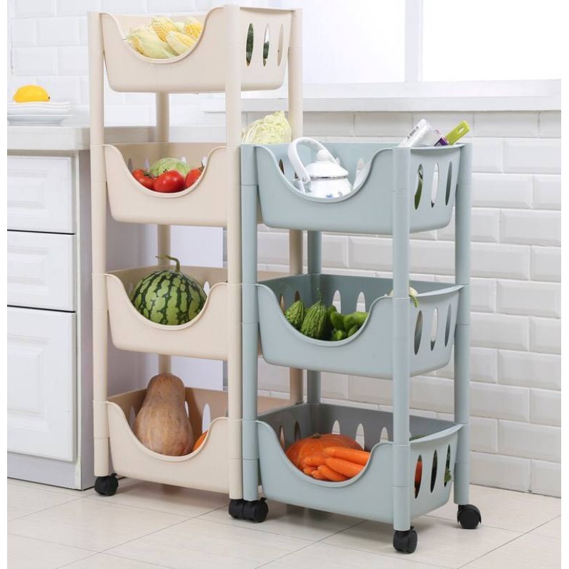 3-Tier Wheeled Storage Rack Trolley (4 Colors Available) | Shopee Singapore
