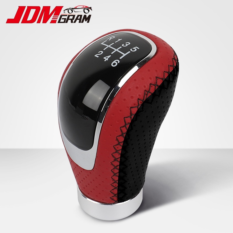 JDMGRAM Leather Car Gear Knob Manual Universal JDM Style Auto Speed Switch Lever Head Comfort ...