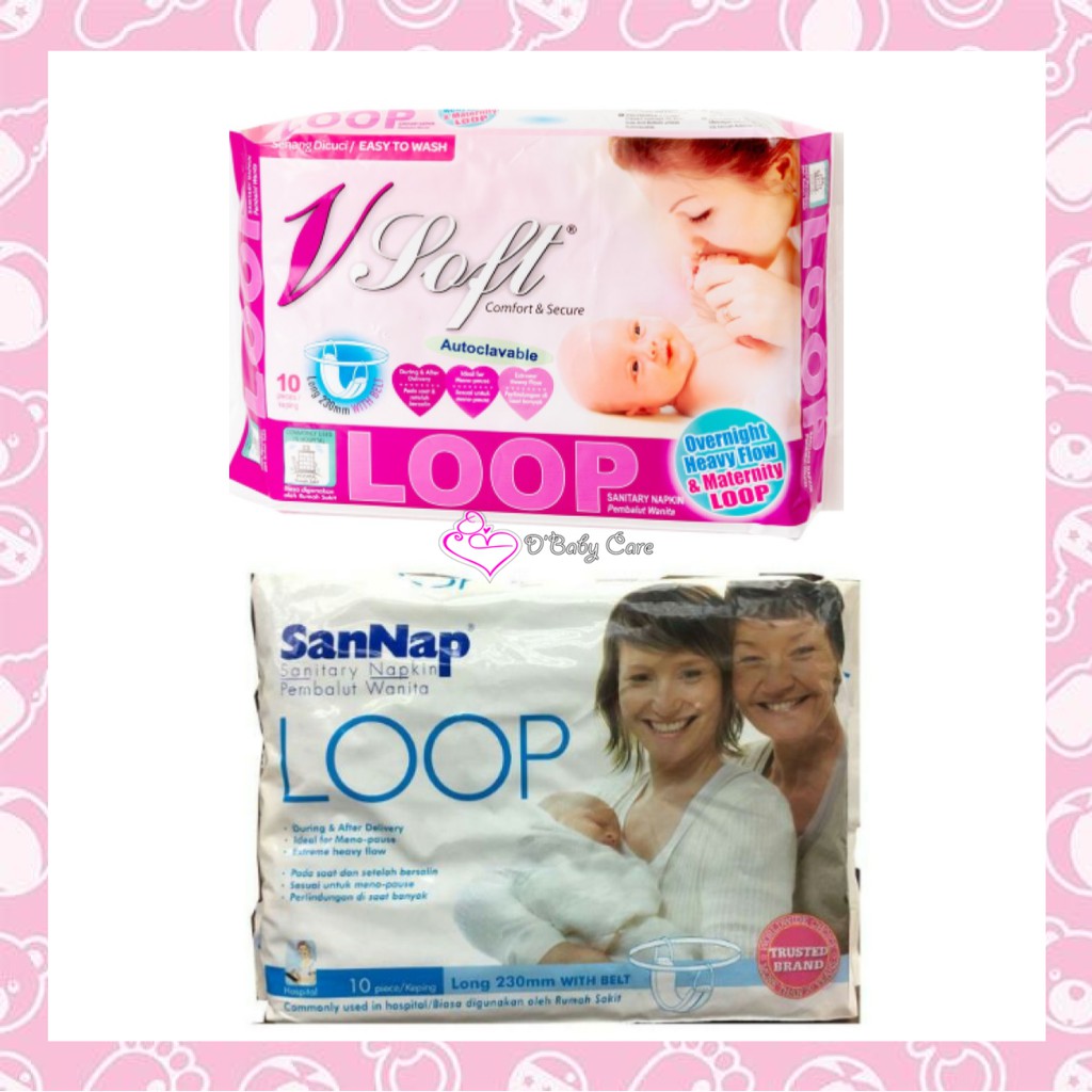 SanNap/ VSoft Sanitary Maternity Pad Loop (10 pcs) Expire: Nov/2025 ...