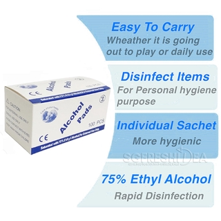 100PC Alcohol Swab Pads For Phone Wipes Handphone Alchol Swabs Pad ...