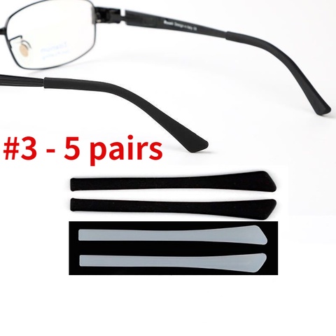 5 pairs of non-slip silicone temple sleeve glasses ear pads non-slip ...