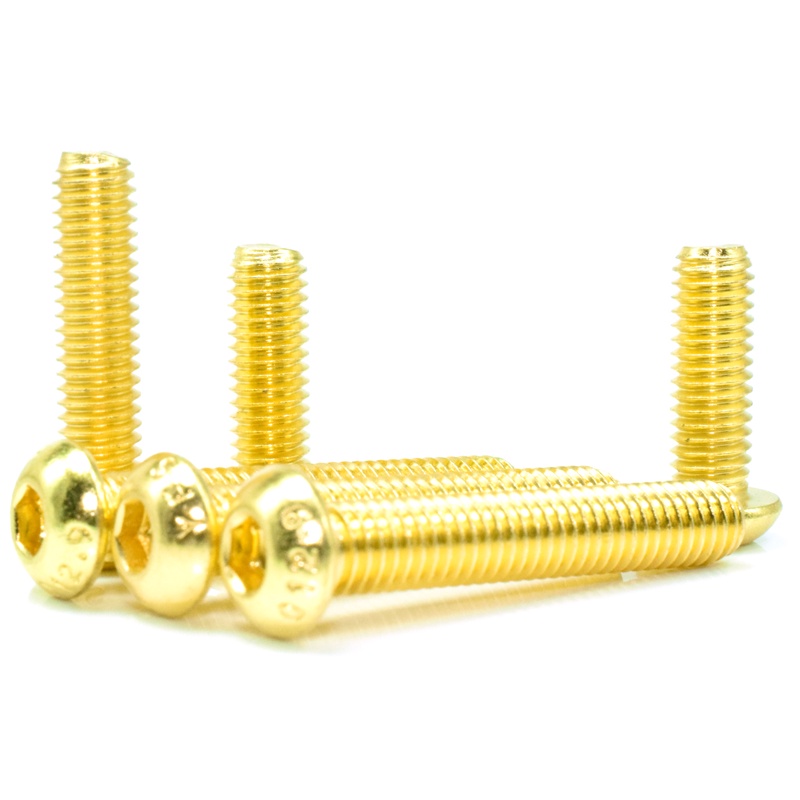 10 PCS M2 M2.5 M3 M4 M5 Round Pan Socket Cap Screw Titanium Plated ...