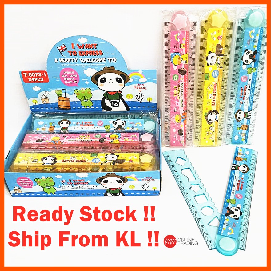 30cm Cartoon Folding Plastic Ruler With Stencil Drawing Templates Kids ...