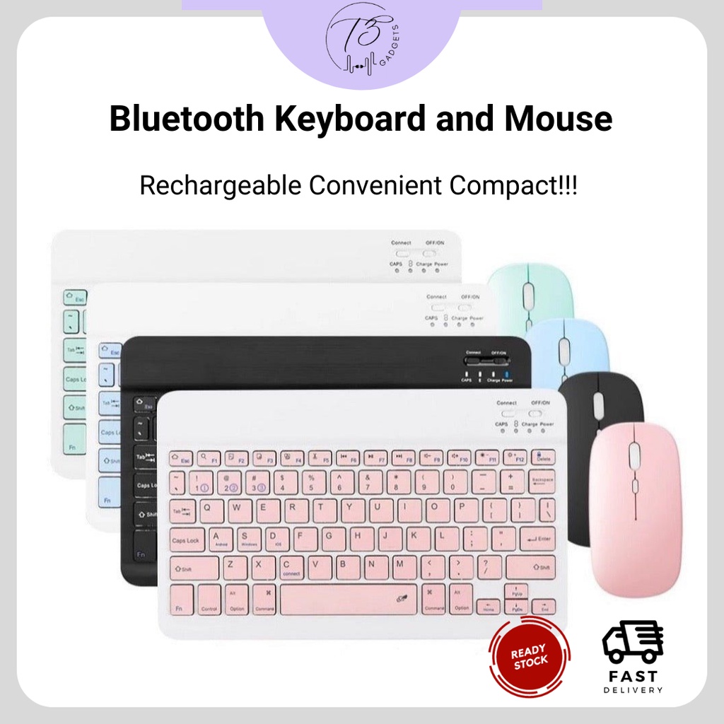 Wireless 10 Inches Bluetooth Keyboard | Bluetooth Mouse | Compact ...