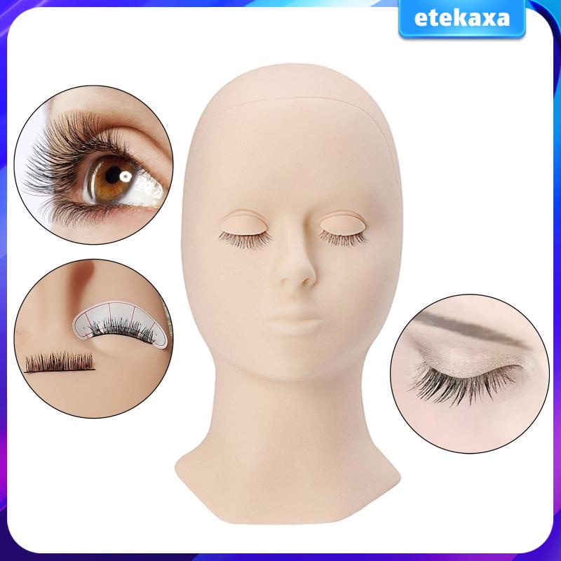 Silicone Practice Head Model Realistic Eyelid Training Mannequin Head ...