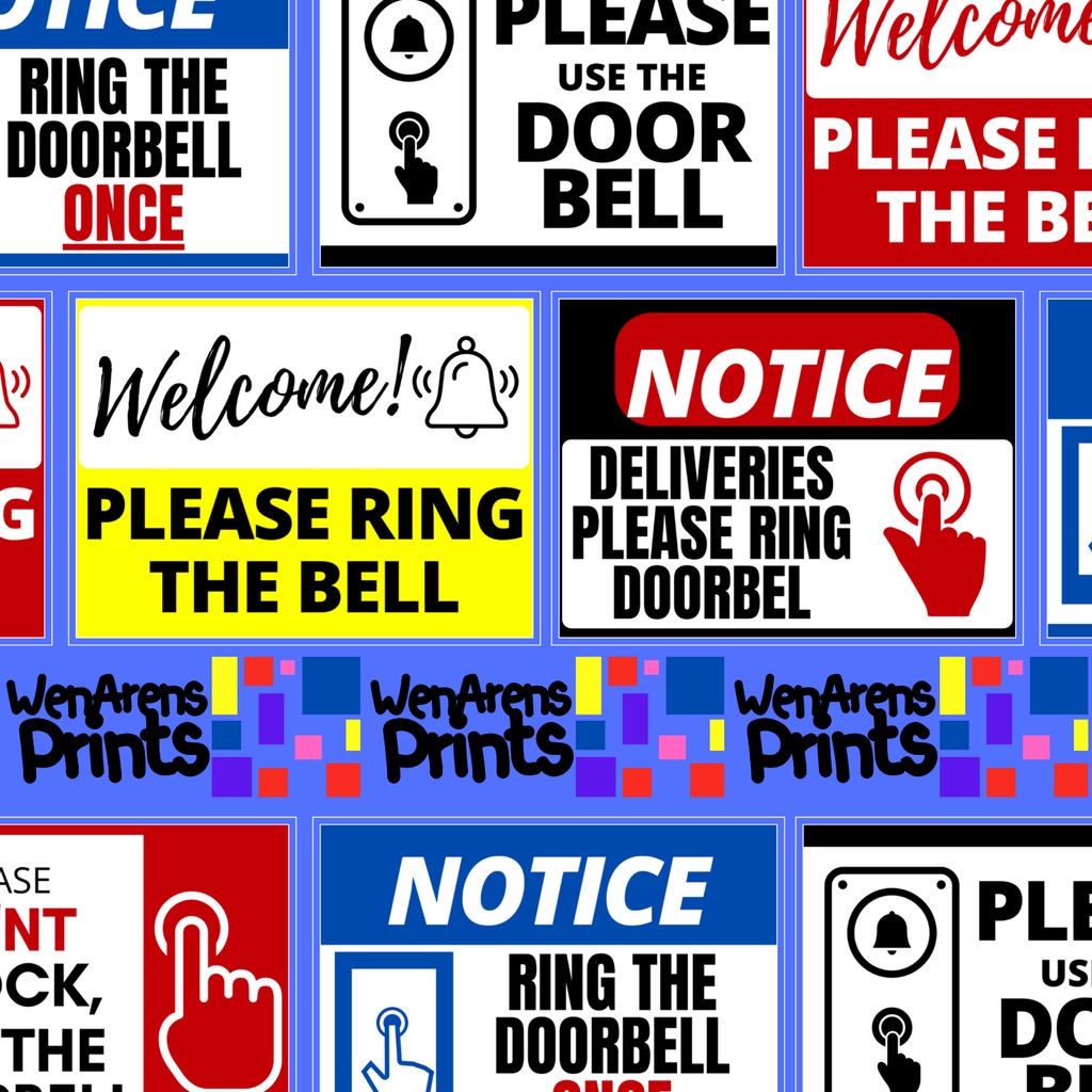 Ring Push Use the Doorbell Door Bell PVC Signage Waterproof | Shopee ...