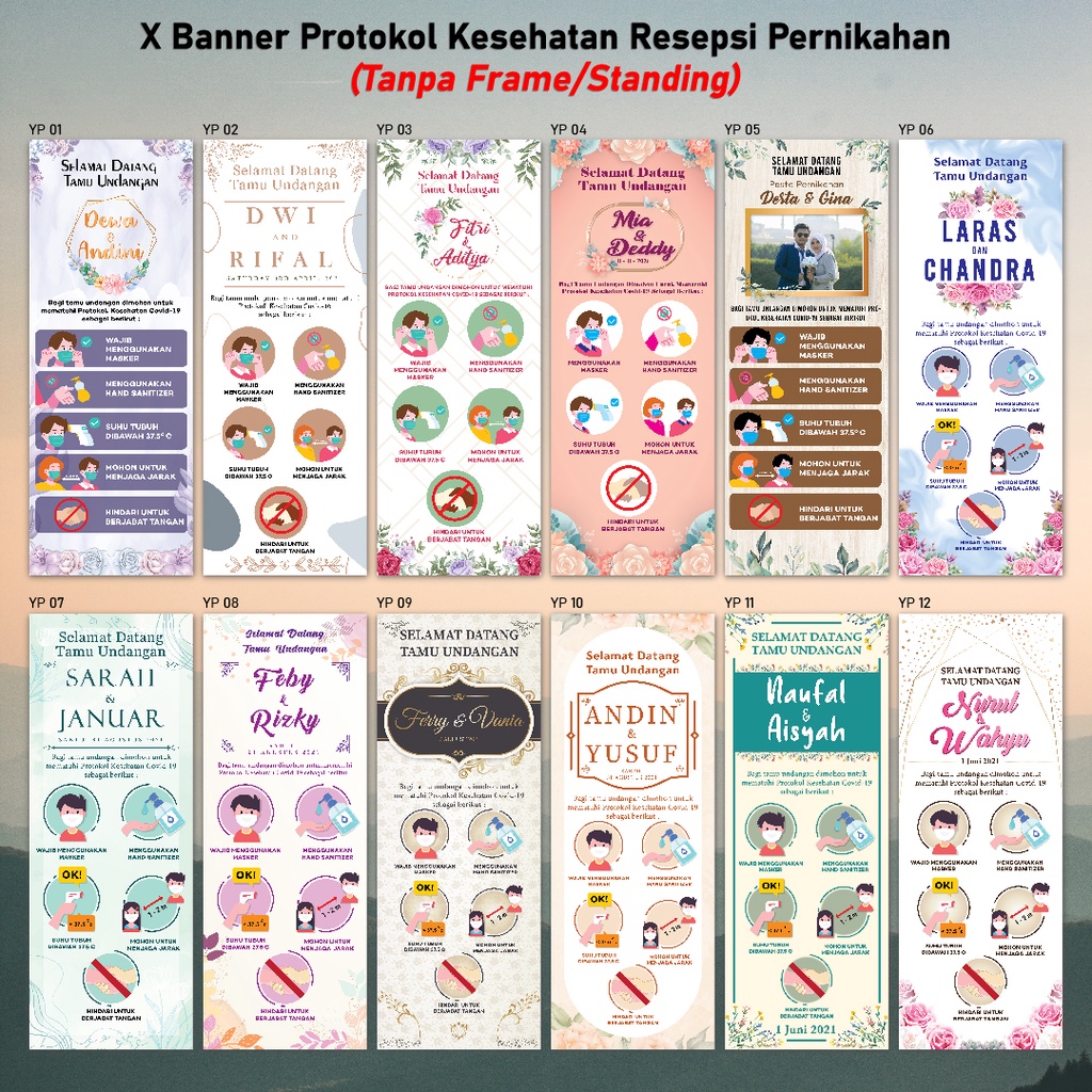X Banner Wedding Reception Health Protocol (No FRAME/STANDING) | Shopee ...