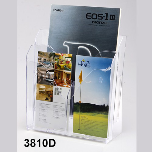 A4 Two Tier Brochure Holder - Includes 2 Adjustable Dividers Portrait V ...