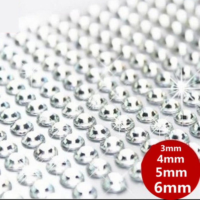 Transparent white acrylic Crystals Rhinestones Tattoo Sticker Self ...