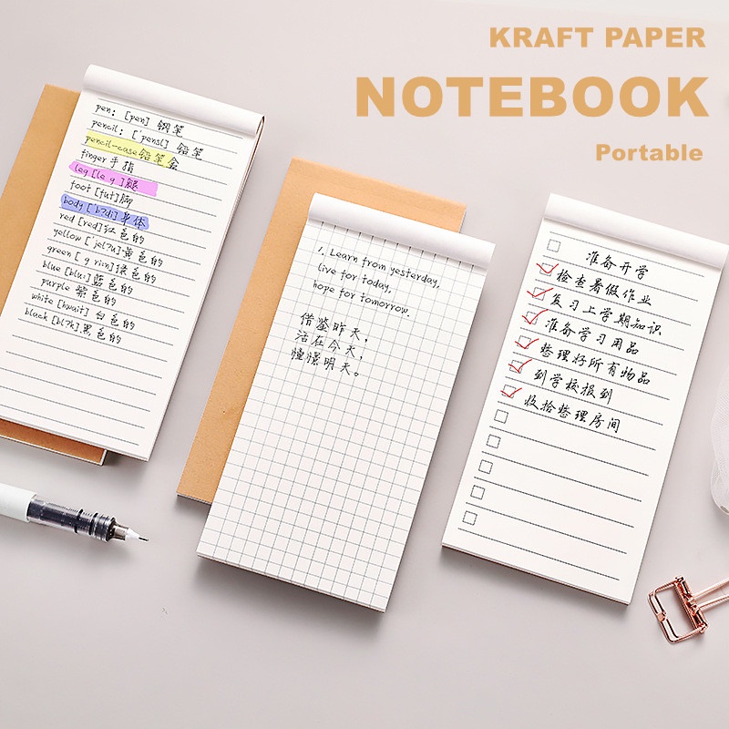 Portable Notebook Kraft Paper pocketbook Memo Pad Portable Pocket ...