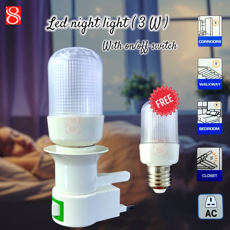 Energy saving Mini night light (extra 1 bulb ) daylight /warm white ...