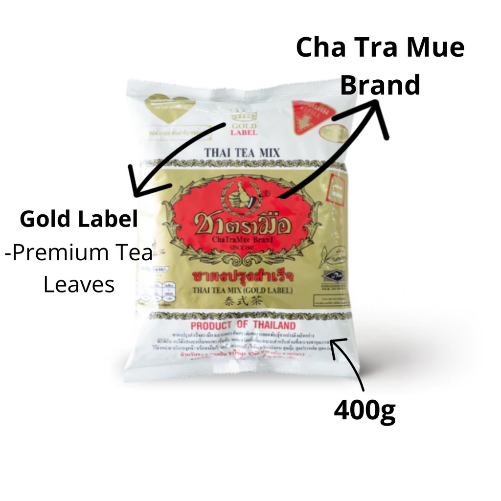 Thai Tea Gold Label (400g) Cha Tra Mue (Hand Brand) | Shopee Singapore