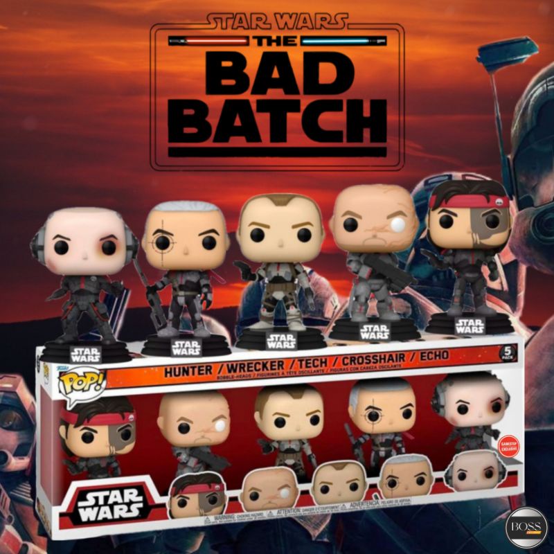 Funko Pop! Star Wars: The Bad Batch (Echo/ Wrecker/ Tech/ Crosshair ...