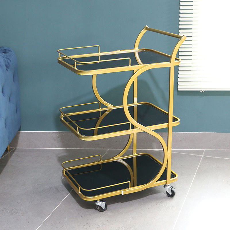Nordic Mobile Iron Dining Car Golden Tea Weagon Trolley Sideboard ...