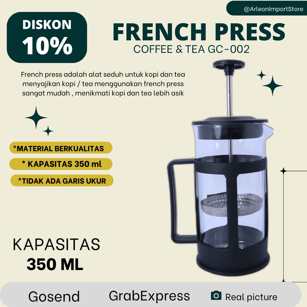 French Press Coffee Muranee Coffee Press and Tea Plunger Coffee Press 350ml and 600ml | Shopee ...