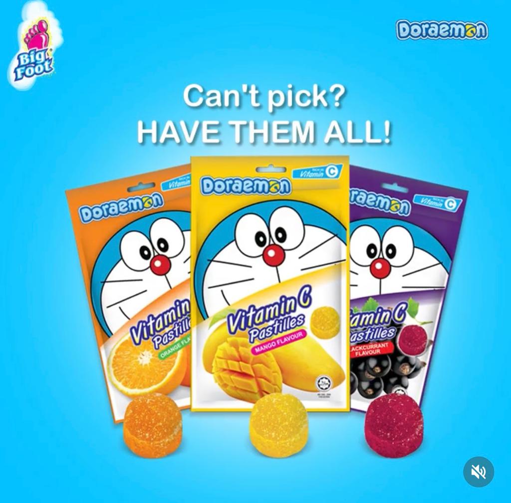 Doraemon Vitamin C Pastilles Blackcurrant Flavour 40g (12 Packs) | Shopee Singapore