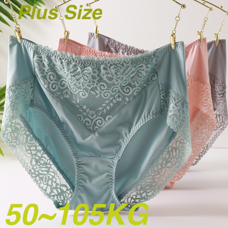 (50-105KG) Plus Size Women Panties for Ladies 7 Colors Vintage High ...