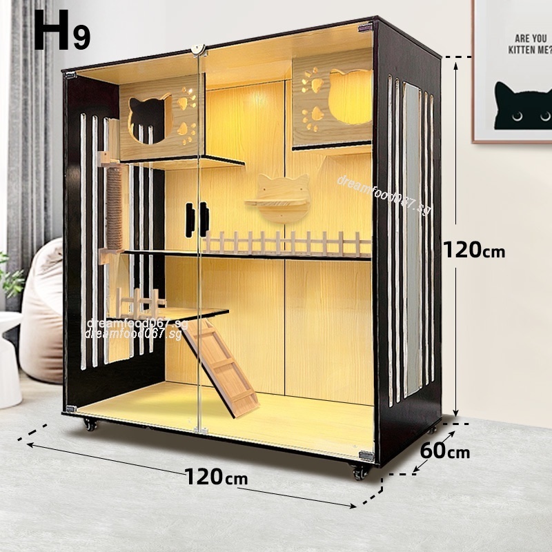 Gongjue Cat Villa Cage Super Large Luxury Cat House With 3C Glass Door ...