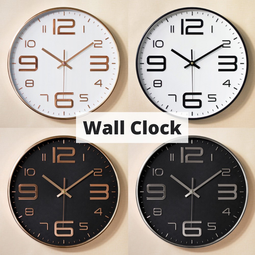 【SG】12in Wall Clock 30cm Silent Non-Ticking Clocks Quartz Clock for ...