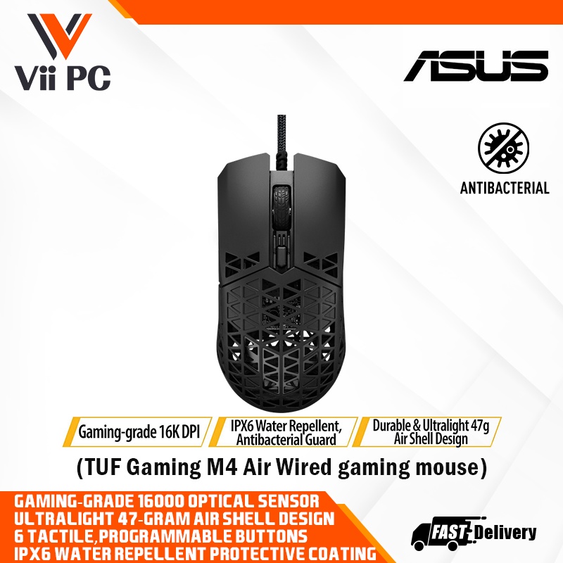 ASUS TUF Gaming M4 Air lightweight wired gaming mouse - 16,000 dpi ...