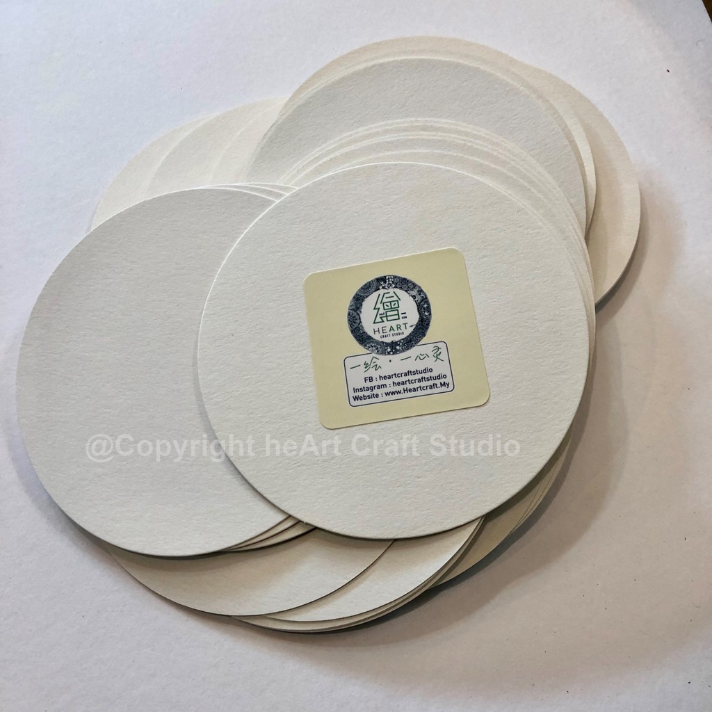 【Italy】Zentangle Art Paper Tiles | Round 12cm | White | 25pcs 禅绕画 白色 ...