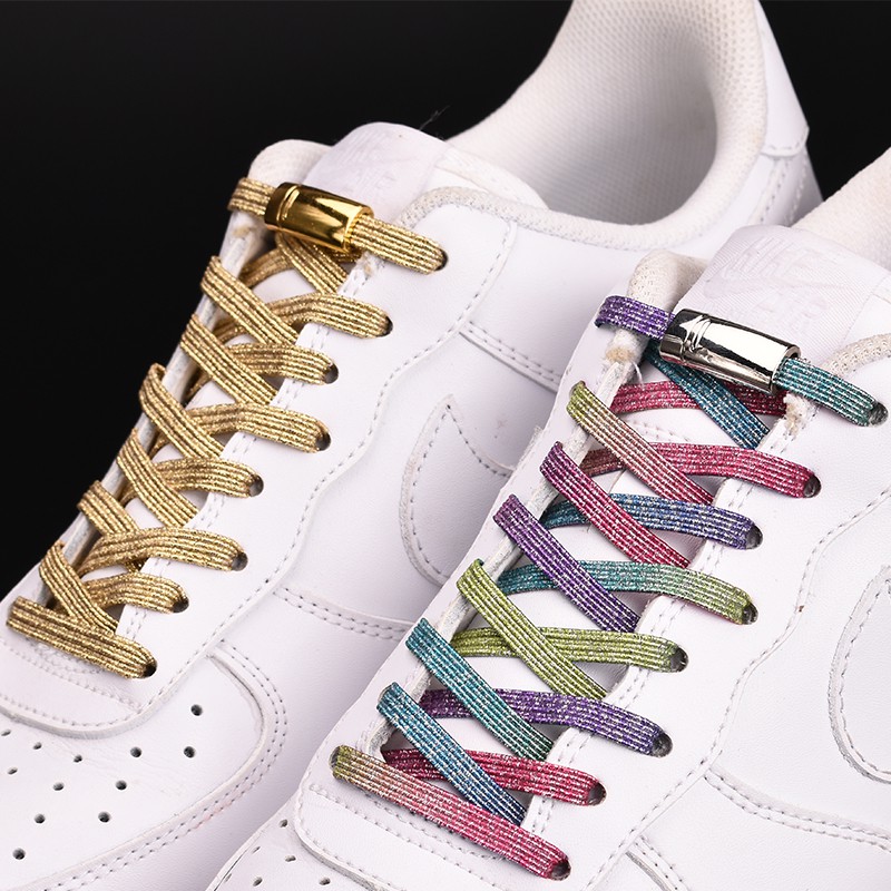 Magnetic buckle dazzling color shoelace 13 color candy color shoelace ...
