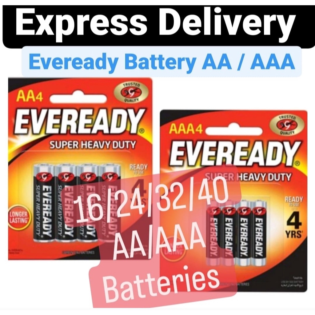💥16/24/32/40🔋Cheap Bundle Eveready AA/AAA Super Heavy Duty Battery ...
