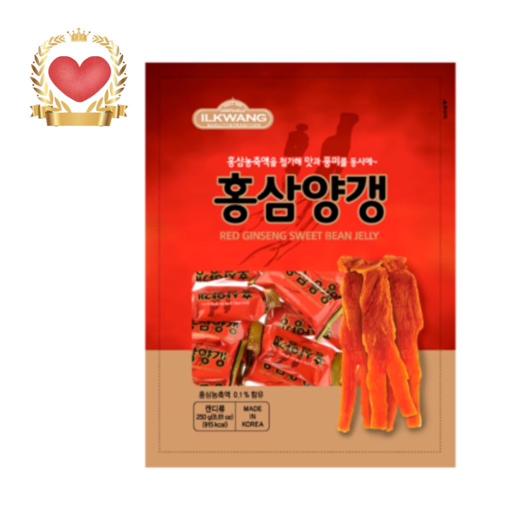 ILKWANG RED GINSENG SWEET BEAN JELLY 250g Korean Traditional Snack ...